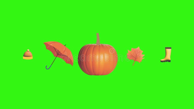 Autumn Object Animation on Green Screen Graphic Elements Stock Video ...