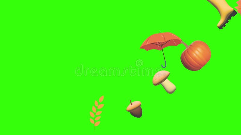 Autumn Object Animation on Green Screen Graphic Elements Stock Footage ...