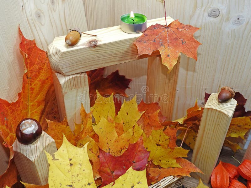 Autumn Objects Abstract Composition Stock Image - Image of acorn ...