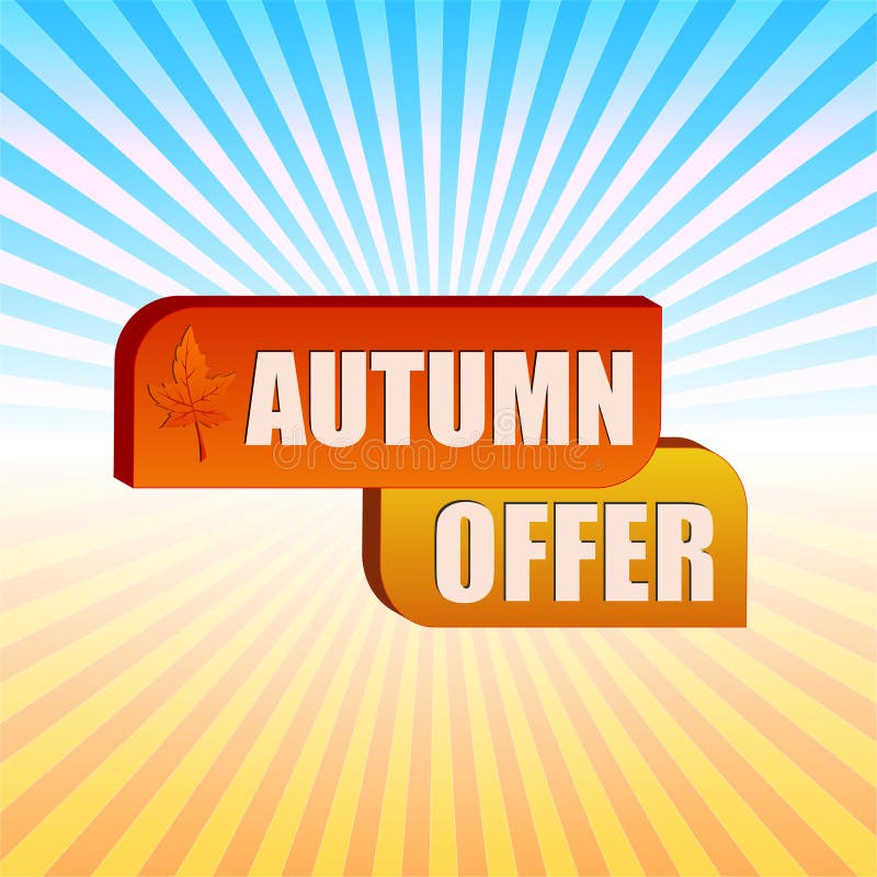 Autumn Offer Drawn Banner with Pumpkin and Fall Leaves Stock ...