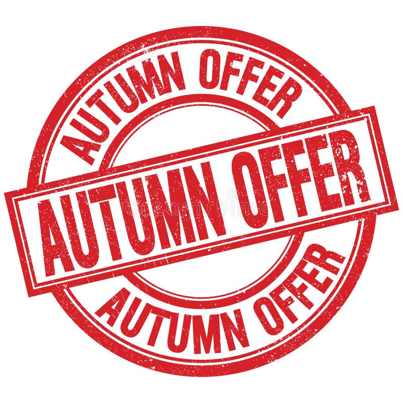 AUTUMN OFFER Written Word on Red Stamp Sign Stock Illustration ...