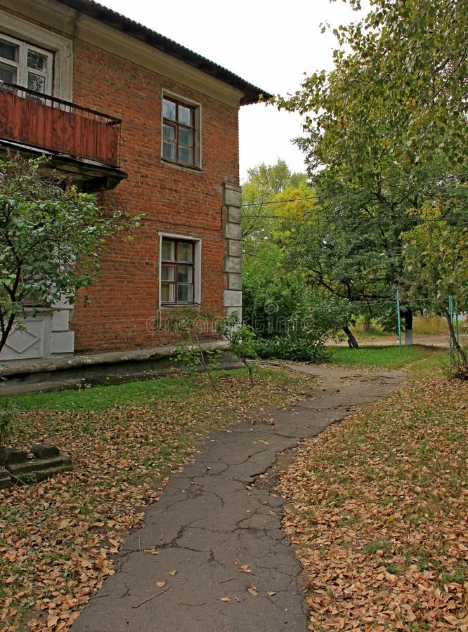 Autumn in the old yard stock photo. Image of courtyard - 77757316