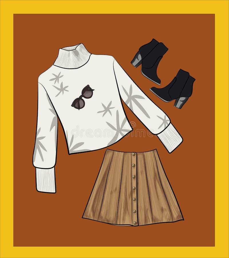 Autumn outfit illustration stock illustration. Illustration of look ...