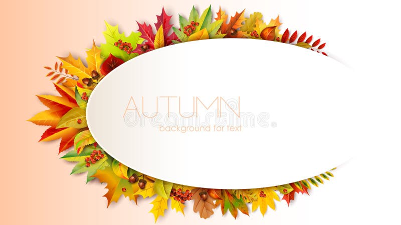 Autumn Oval Frame with Multi-colored Leaves Stock Vector - Illustration ...