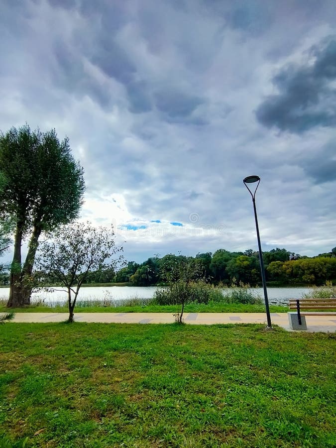 Autumn Page. Park and River. Autumn Page with Reflection of Tree in ...