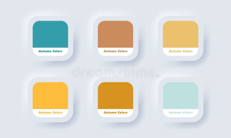 Autumn Palette Color in RGB HEX. Color Catalog. Neumorphic UI UX White ...