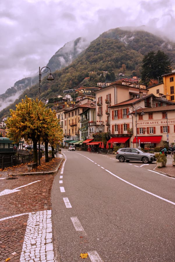 Autumn Panorama of Argegno on Lake Como Editorial Image - Image of ...
