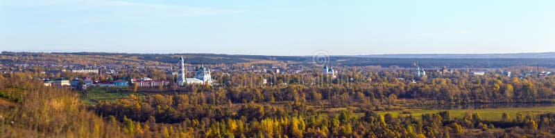 Autumn panorama of Elabuga stock photo. Image of structure - 67711724