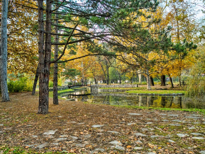 Autumn park scenes stock image. Image of lake, autumn - 82192607