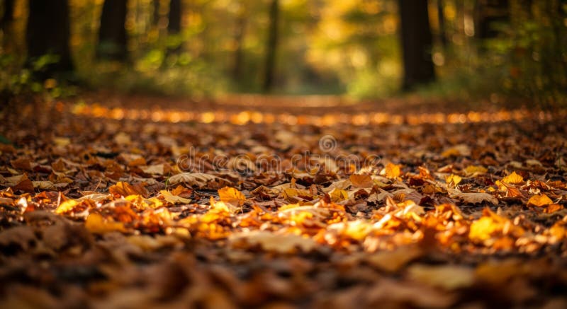 Autumn Path through Golden Forest Stock Illustration - Illustration of ...