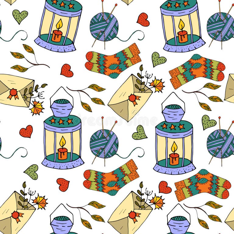 Autumn_pattern vektor illustrationer. Illustration av trevlig - 97612272