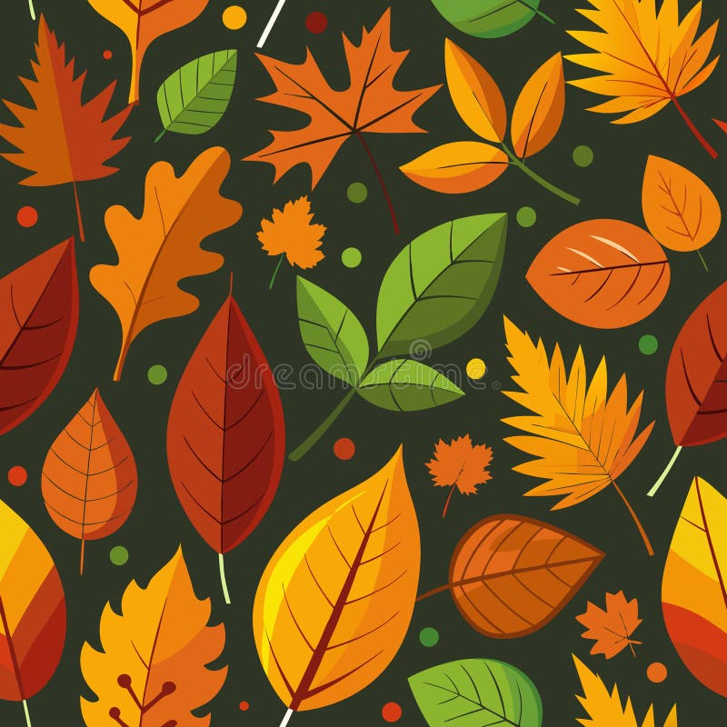 Autumn Pattern of Falling Leaves Stock Vector - Illustration of plant ...