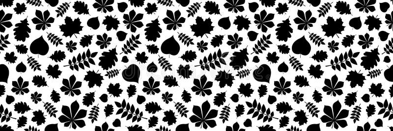 Autumn Pattern with Leaves. Wrapping Paper Concept. Panoramic Header ...