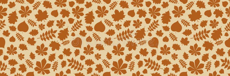 Autumn Pattern with Leaves. Wrapping Paper Concept. Panoramic Header ...