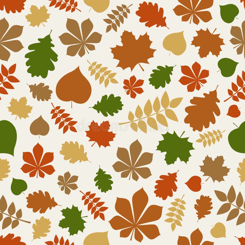 Autumn Pattern with Leaves. Wrapping Paper Concept. Vector Illustration ...