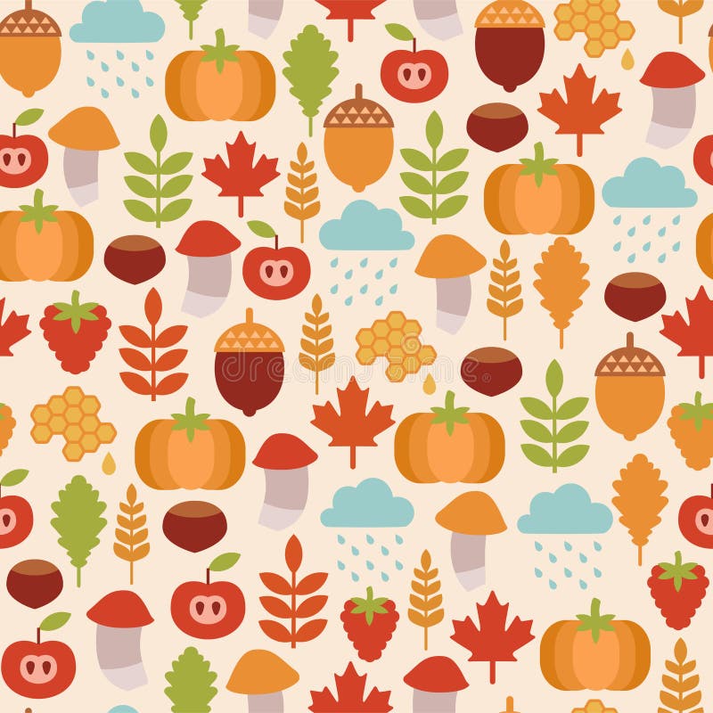 Autumn pattern stock vector. Illustration of chestnut - 231288426