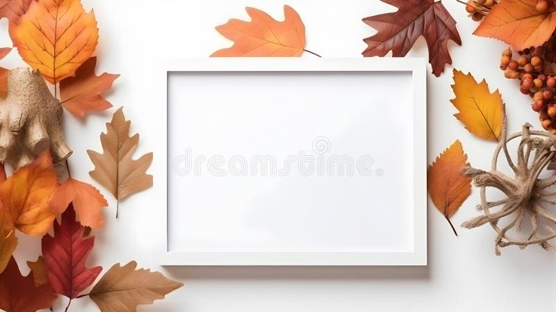 Autumn Photo Frame, Blank Copy Space Stock Illustration - Illustration ...