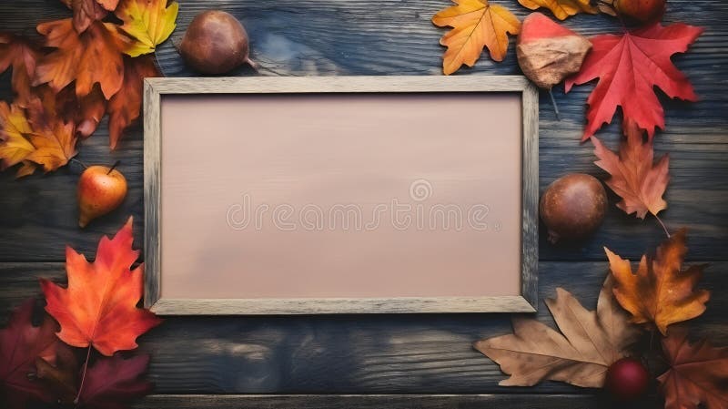 Autumn Photo Frame, Blank Copy Space Stock Illustration - Illustration ...