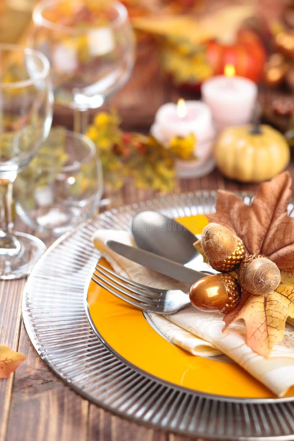 Autumn place setting stock image. Image of dinner, delicious - 44782771