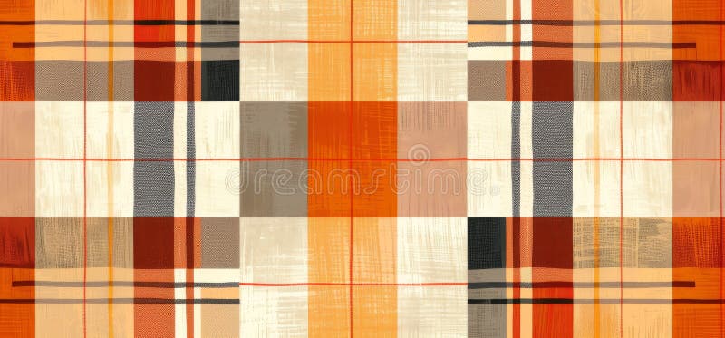Autumn Plaid Pattern with Warm Colors in Flat Graphic Style Stock Photo ...