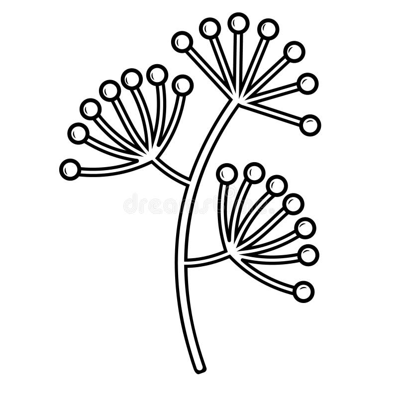 Autumn Plants Doodle Elements. Contour Elements of the Plant in Autumn ...