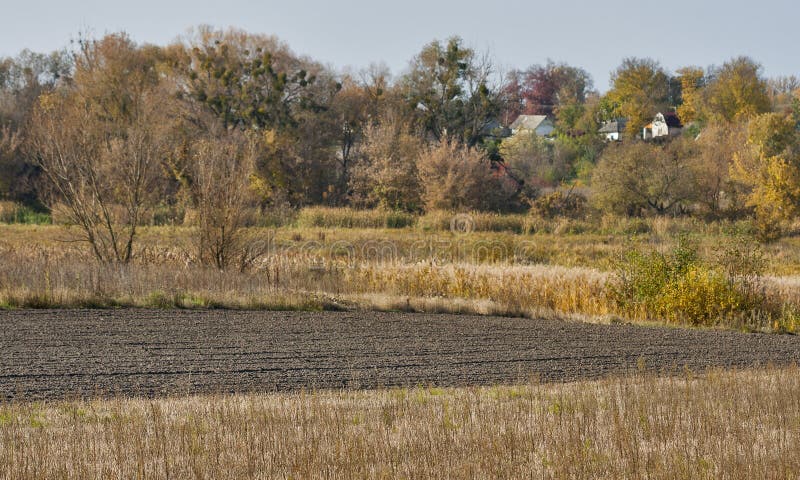 Autumn plowed open field stock image. Image of land, field - 35277575