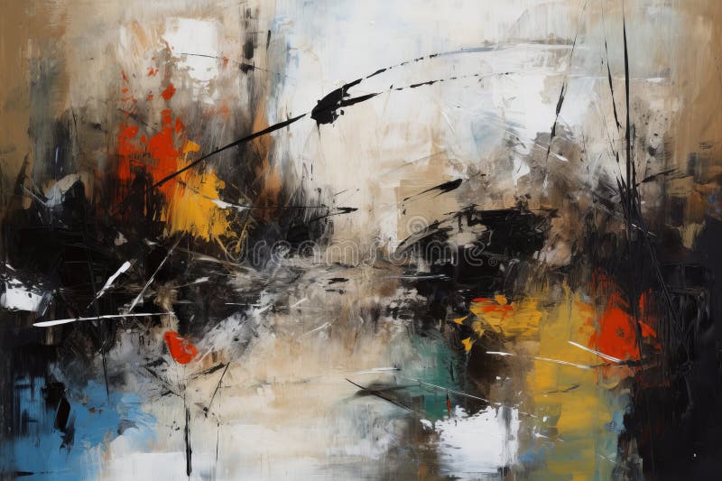 Autumn Pond in the Style of Abstract Painting, Minimalism and ...