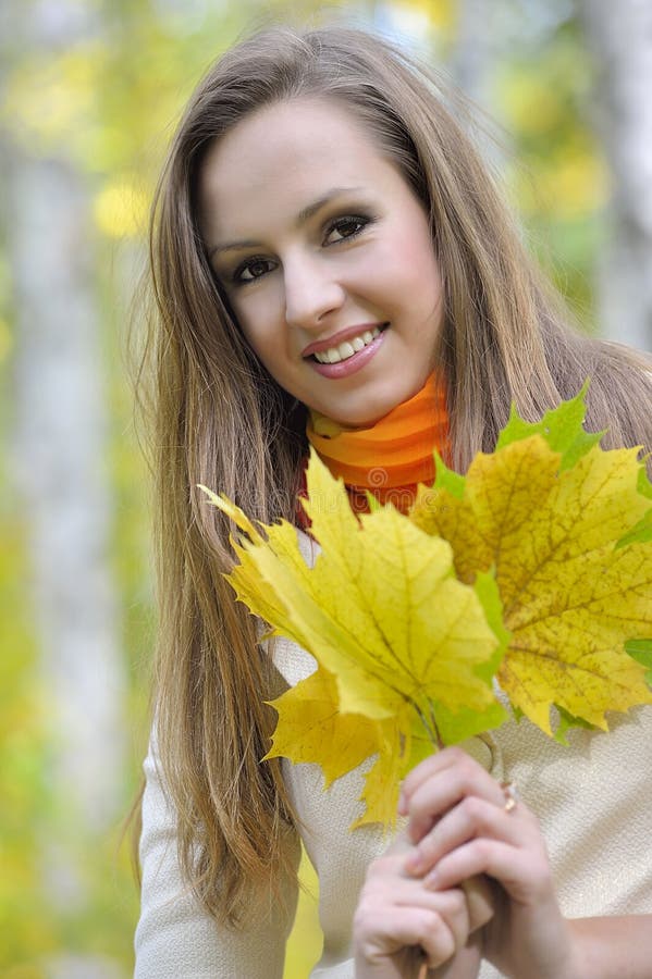 Autumn portrait stock image. Image of young, park, lady - 27049595