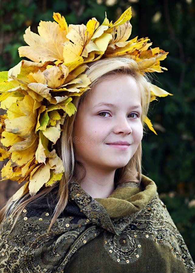 Autumn Portrait of Young Girl Stock Image - Image of caucasian ...