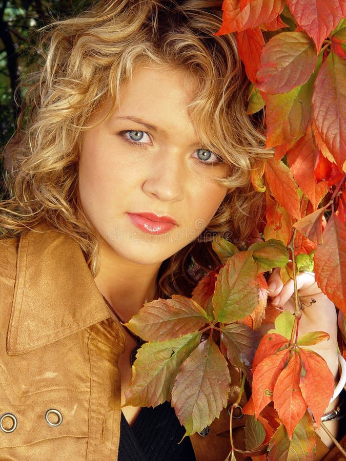 Autumn portrait stock photo. Image of blond, young, face - 2988404