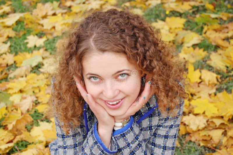 Autumn portrait stock photo. Image of sweater, smile, landscape - 6261146