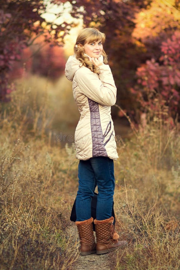 Autumn Portrait of a Beautiful Girl Stock Photo - Image of people ...