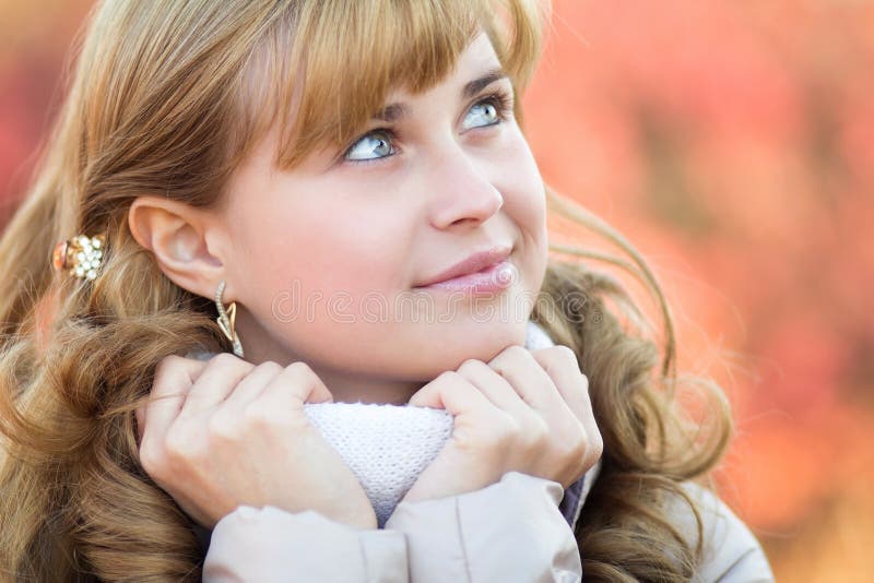 Autumn Portrait of a Beautiful Woman Stock Photo - Image of portrait ...
