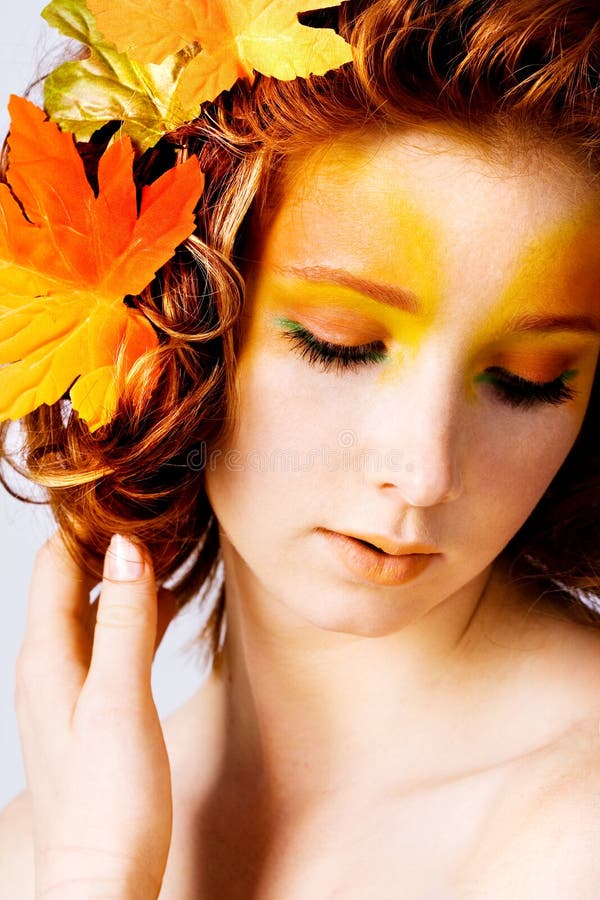 Autumn Portrait Of A Female Model Stock Image - Image: 5452939
