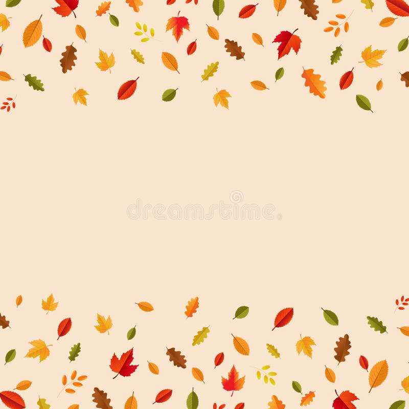 Autumn Poster with Border and Autumn Leaves Stock Vector - Illustration ...