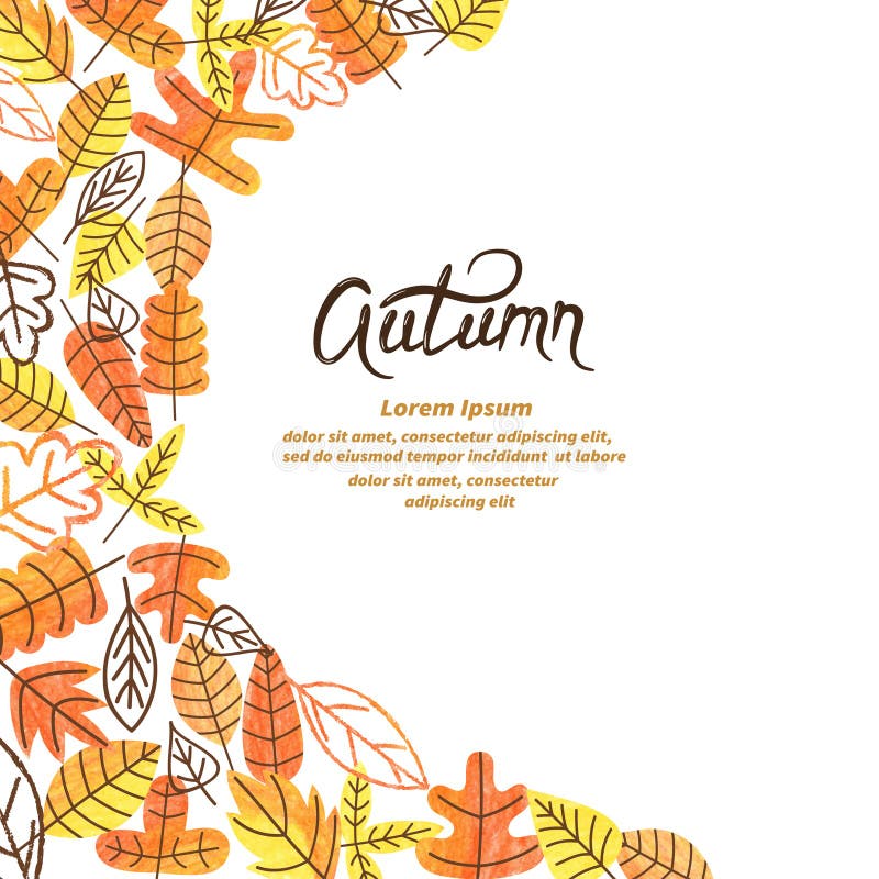Autumn Poster with Border and Autumn Leaves Stock Vector - Illustration ...