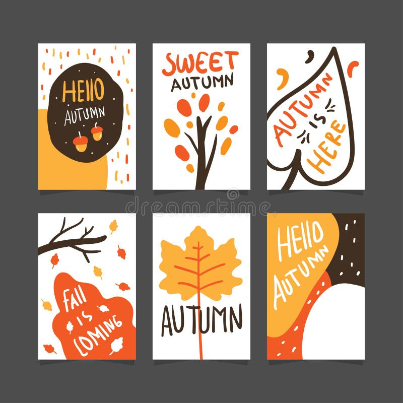 Autumn Poster Template with Tree and Falling Leaves Stock Vector ...