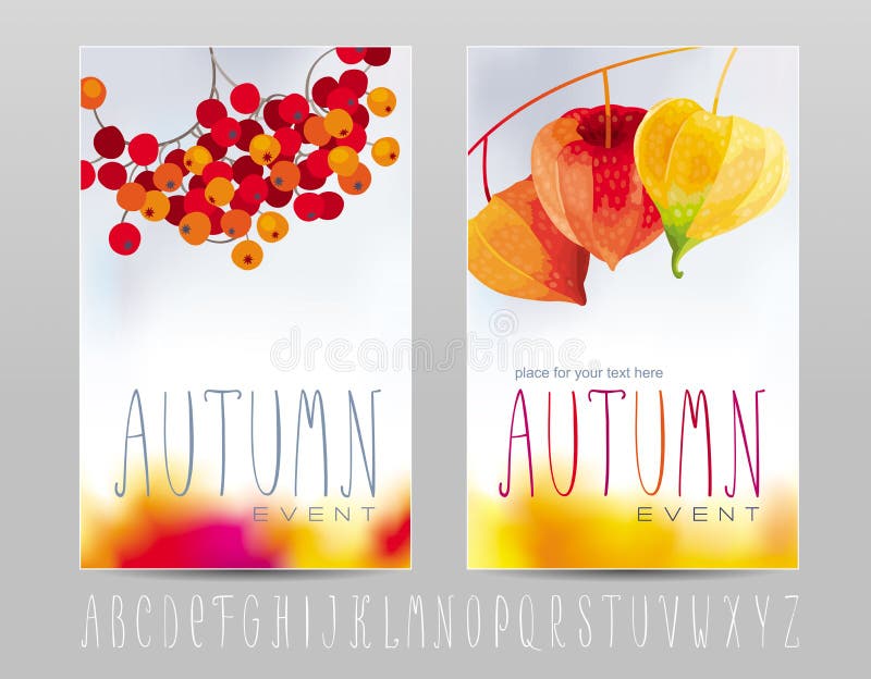 Autumn posters stock vector. Illustration of bright, cape - 59223297