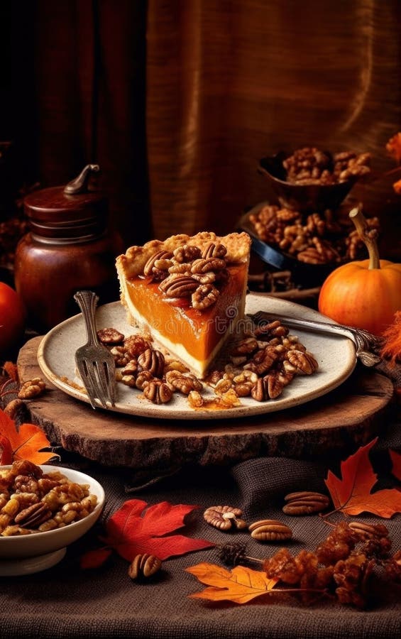 Autumn Pumpkin Pie. Illustration AI Generative Stock Illustration ...