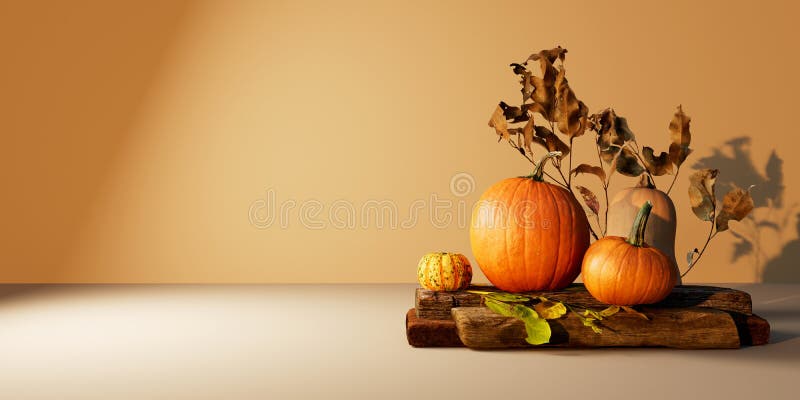 Autumn Pumpkins - 3d Render Stock Illustration - Illustration of hello ...