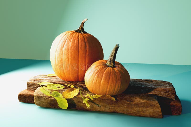 Autumn Pumpkins - Harvest and Thanksgiving Theme - 3d Stock Photo ...