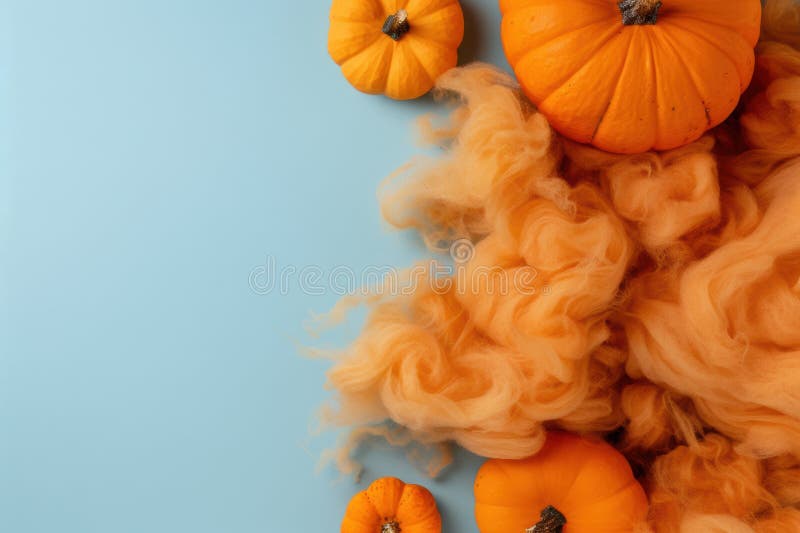 Autumn Pumpkins and Orange Fluff Stock Illustration - Illustration of ...