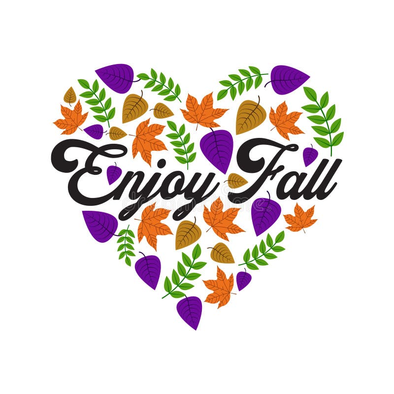 Enjoy Fall and Hello Autumn Greeting Vector Illustration. Flat Woolen ...