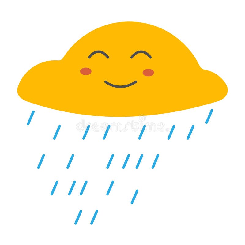 Autumn, Rain and Cloud Vector Illustration. Yellow Smile Face . EPS10 ...