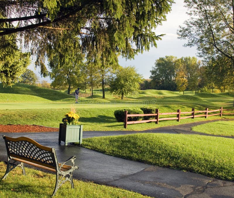 Autumn Rain Golf Course stock image. Image of landscaping - 8450563