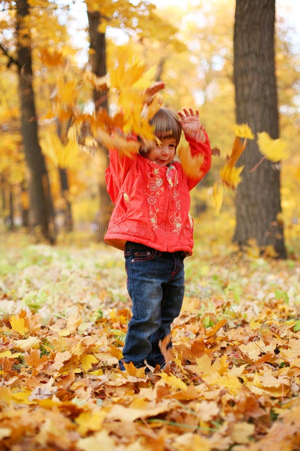 Autumn is a real fun! stock photo. Image of glad, cute - 7098466