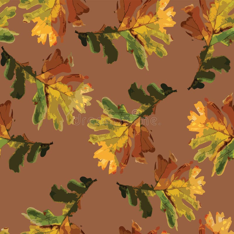 Autumn Real Leaf Colored Seamless Pattern Stock Vector - Illustration ...