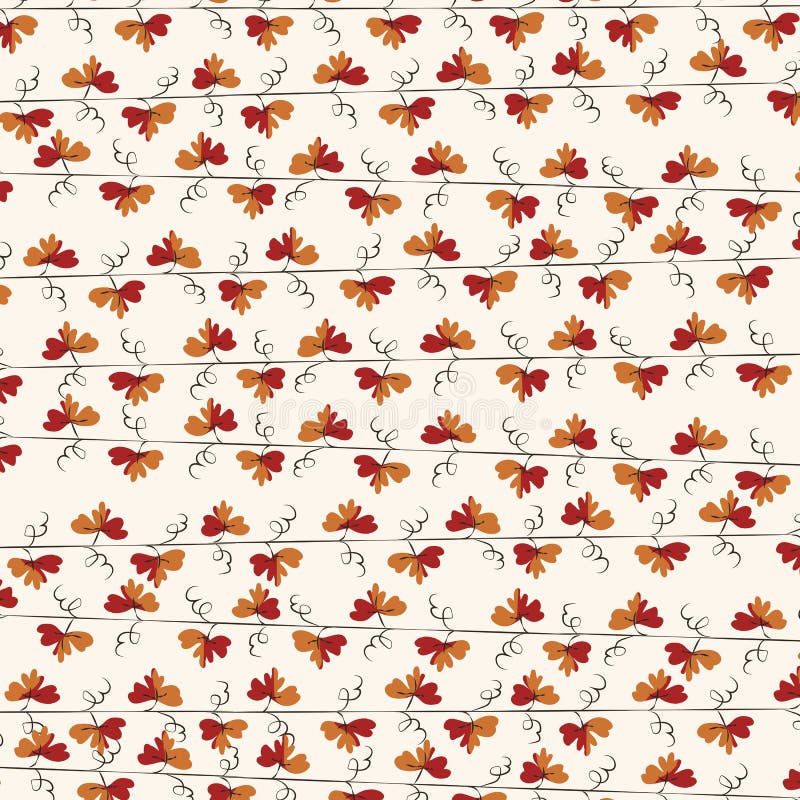 Autumn Red Leaf Vine Repeat Pattern Background. Stock Vector ...