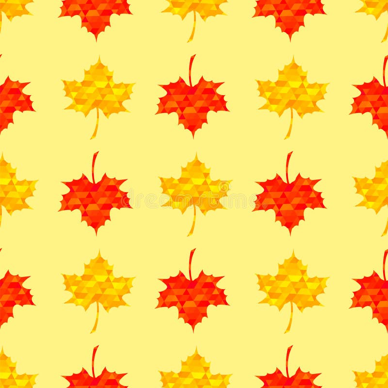 Autumn Red Maple Seamless Pattern Stock Vector - Illustration of ...