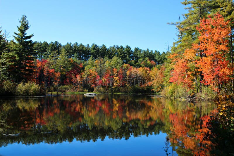 Autumn Reflection stock image. Image of pretty, water - 100399747